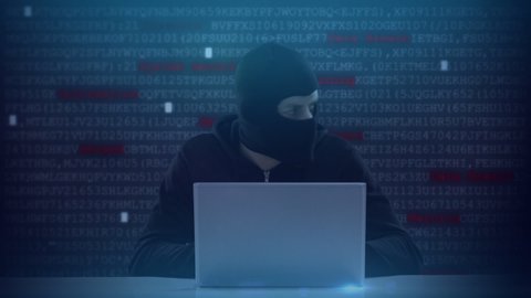 Animation Data Information Processing Masked Hacker Stock Footage Video ...