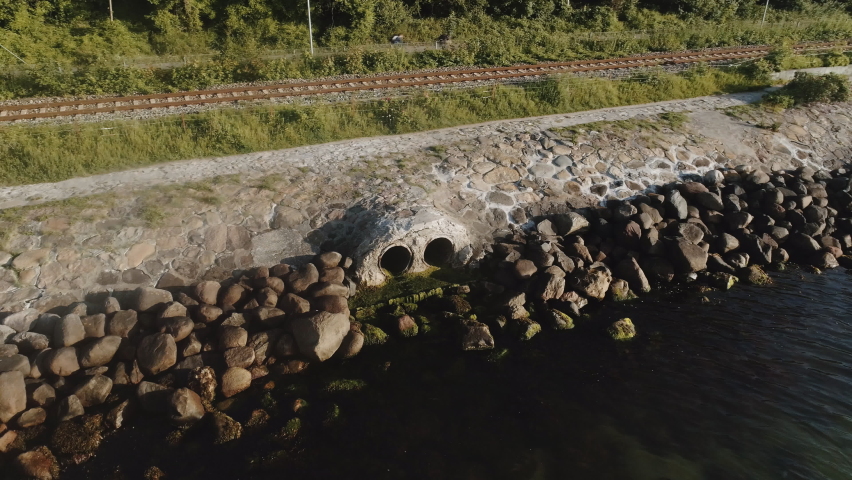 Aerial Orbiting Shot of Drain Stock Footage Video (100% Royalty-free ...