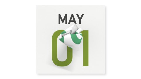 May 1 Date Behind Crumpled Paper Stock Footage Video (100% Royalty-free ...