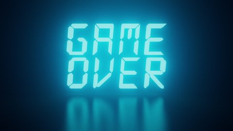 Retro Looping Blue 3d Game Over Stock Footage Video (100% Royalty-free ...