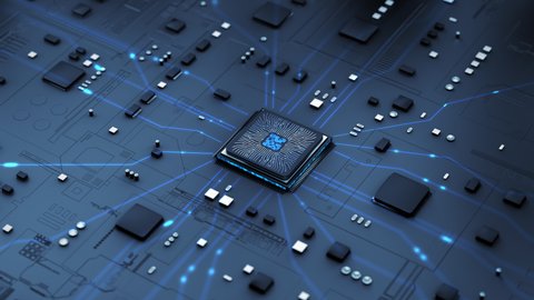 3d Rendering Animation Cpu Chipset Central Stock Footage Video (100% ...