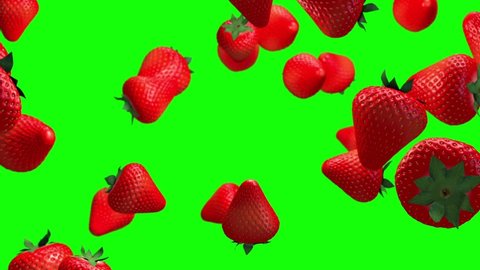 Strawberry Fruit Green Screen Loop Animation Stock Footage Video (100% ...
