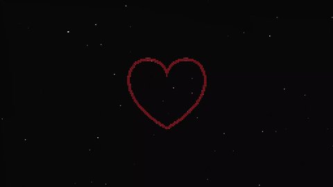 Pixel Heart Hud Holographic Symbol On Stock Footage Video (100% Royalty ...