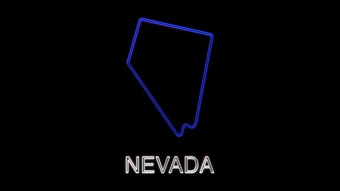 Neon Animated Map Showing State Nevada Stock Footage Video (100% ...