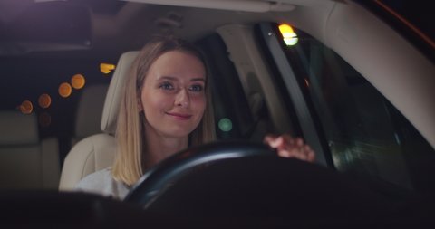 757 Woman Driving Car Front View Stock Video Footage - 4K and HD Video ...