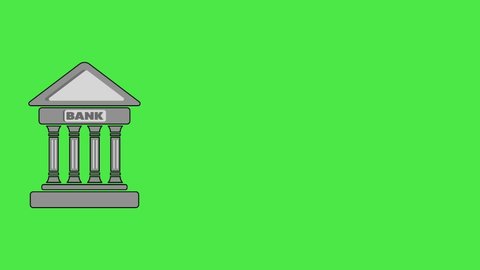 Bank Animation Video Green Background Can Stock Footage Video (100% ...