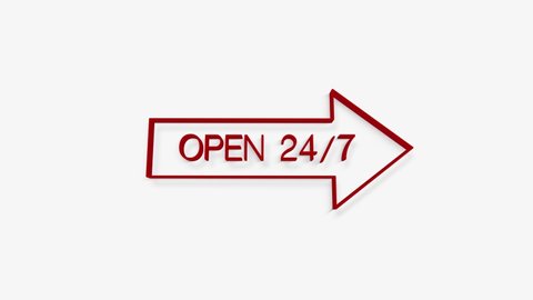 Open 24 7 Signs Red Arrow Stock Footage Video (100% Royalty-free ...