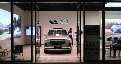 Shanghaichinajuly2021 Facade Li Auto Electric Car Stock Footage Video ...