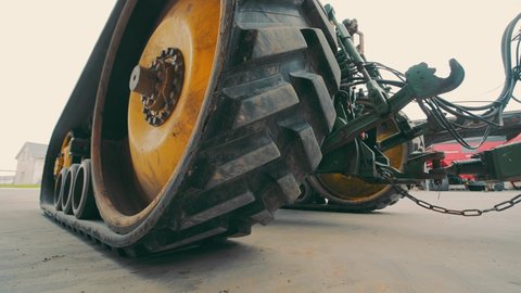 Tractor Wheels Transmission Operation View Tractor Stock Footage Video ...