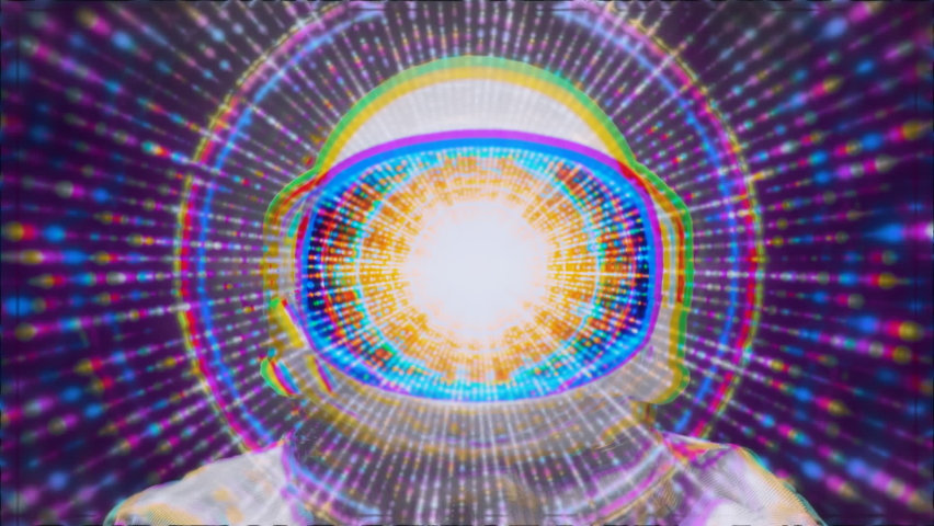 Scientific Art Animation Spaceman Dissolves Shining Stock Footage Video ...