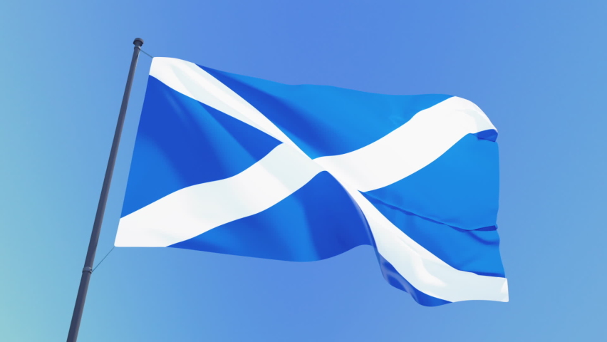 Scottish Flag Video. 3d Ensign Stock Footage Video (100% Royalty-free ...