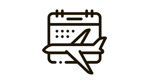 Plane Fly Calendar Date Icon Animation Stock Footage Video (100% ...