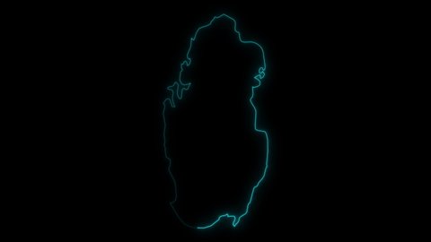 Animated Outline Map Qatar Stock Footage Video (100% Royalty-free ...