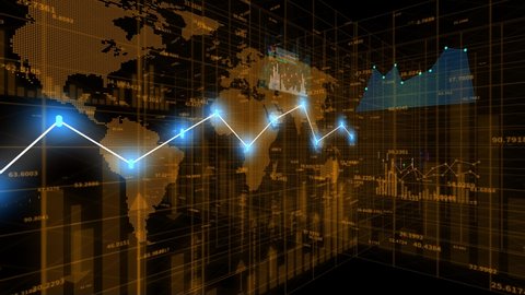 4k Financial Stock Chartbusiness Tech Digital Stock Footage Video (100% ...