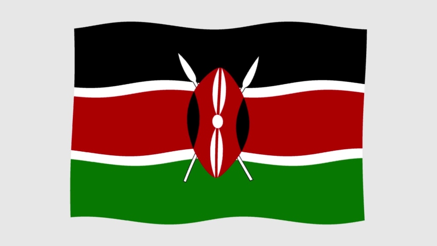 kenya flag animation on white background Stock Footage Video (100% Royalty-free) 1075897775 ...