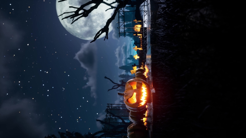 best halloween animated 4k background scary Stock Footage Video (100% ...