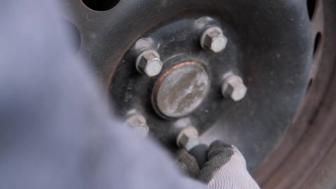 Car Disk Closeup Car Wheel Replacement Stock Footage Video (100% ...