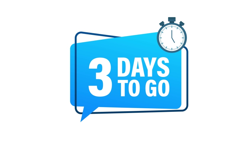 3 Days to Go. Countdown Stock Footage Video (100% Royalty-free ...