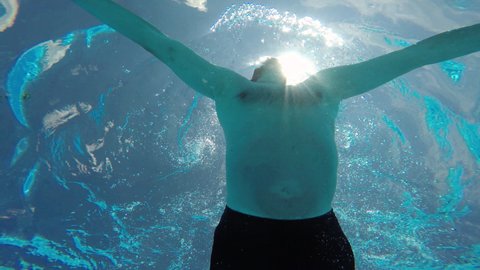 Male Swims View Water Crying Man Stock Footage Video (100% Royalty-free ...