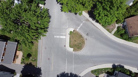 Stop Sign Residential Intersection Aerial Stock Footage Video (100% ...