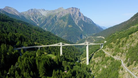Aerial View Ganter Bridge On Simplon Stock Footage Video (100% Royalty ...