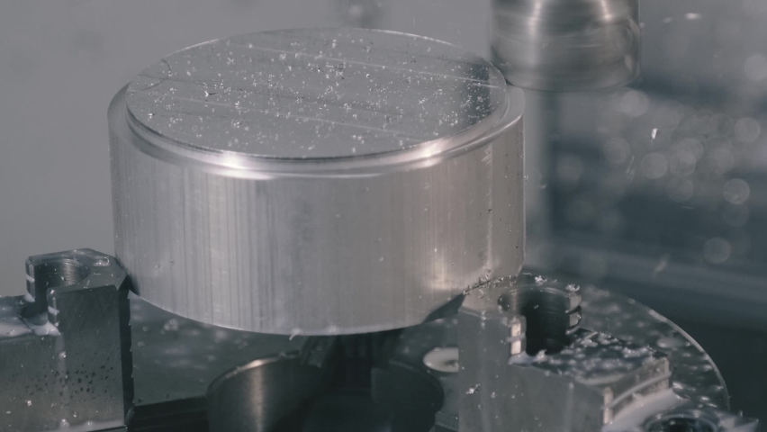 milling machine processes chamfer on workpiece Stock Footage Video (100 ...