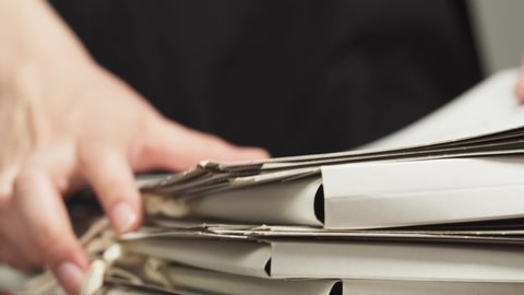 Stacking Folders Documents Stack Hands Counting Stock Footage Video ...