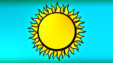 Cartoon Black Outline Sun Dynamic Rays Stock Footage Video (100% ...