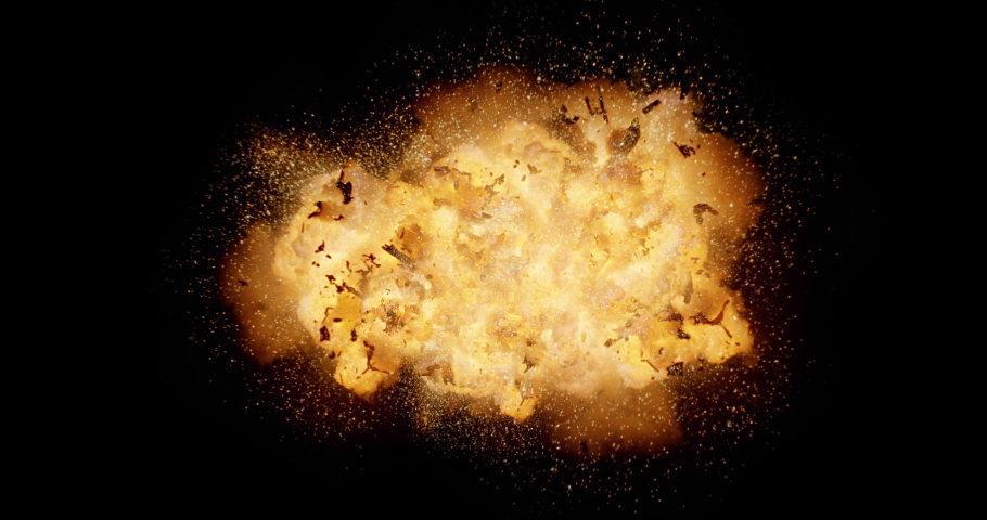 powerful explosion pieces flying around luma Stock Footage Video (100% ...
