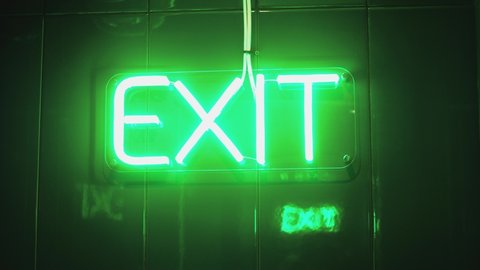 Exit Neon Sign Green Background Stock Footage Video (100% Royalty-free ...