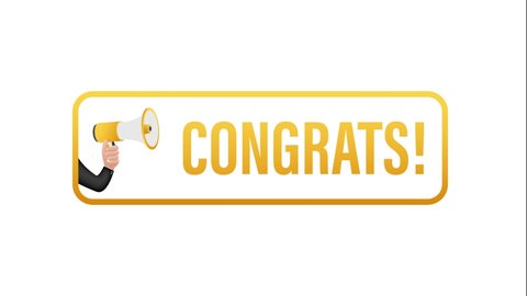 Hand Holding Megaphone Congrats Motion Graphics Stock Footage Video ...