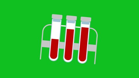 Blood Test Tube Animation On Green Stock Footage Video (100% Royalty ...
