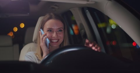 757 Woman Driving Car Front View Stock Video Footage - 4K and HD Video ...