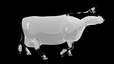 Glass Cow Filled Milk Luma Matte Stock Footage Video (100% Royalty-free ...