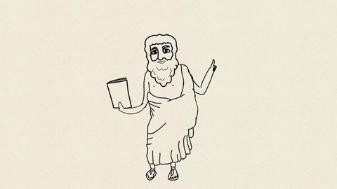 Plato Cartoon Animation Handrwans Line Art Stock Footage Video (100% ...