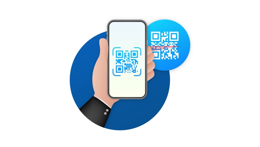 QR code scan to smartphone. Qr code for payment. Mobile phone scanning ...