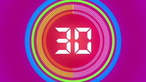 4k Digital Countdown Rainbow Colors Stock Footage Video (100% Royalty ...