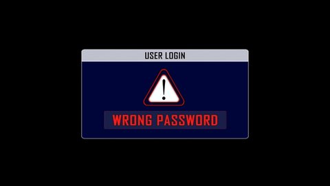 Wrong Password Luma Matte Animation Background Stock Footage Video (100 ...