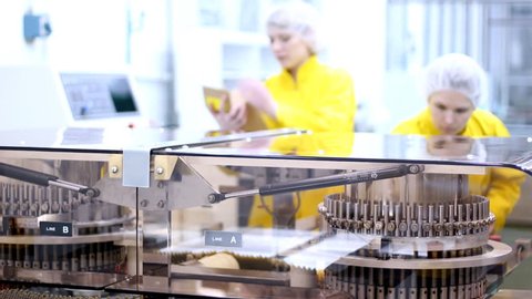 Pharmaceutical Machine Operators Work Pharmaceutical Industry Stock ...