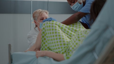 Obstetrics Doctor Delivering Baby Caucasian Woman Stock Footage Video ...