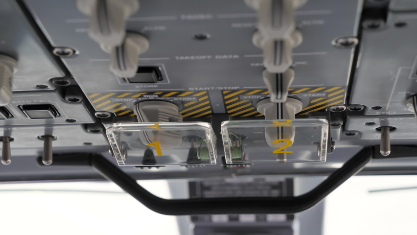 close pilot's hand starting aircraft engine Stock Footage Video (100% ...