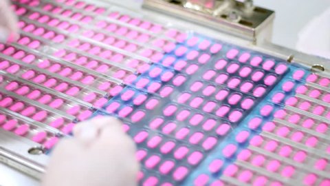 Production Line Tablet Pill Sorting Packaging Stock Footage Video (100% ...