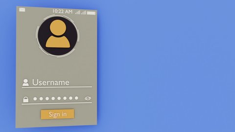 3d Visualization Login Form Page Animated Stock Footage Video (100% ...
