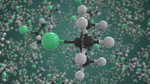 2chloro2methylpropane Molecule Conceptual Molecular Model Scientific ...