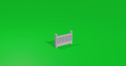 Animation Rotation White Baby Cot Symbol Stock Footage Video (100% ...