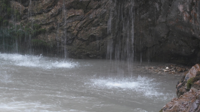 water flows high rocks Stock Footage Video (100% Royalty-free ...