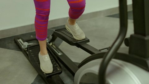 Turkey06012021closeup Feet Woman Walking Walking Machine Stock Footage ...