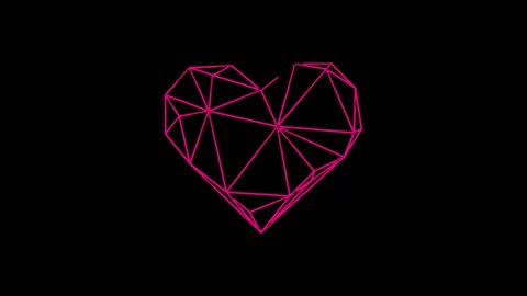 Bright Neon Seamless Animation Heart Sign Stock Footage Video (100% ...