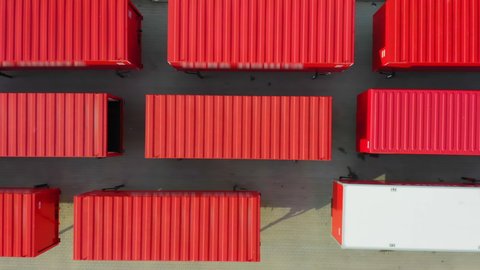 Aerial Top Down View Cargo Shipping Stock Footage Video (100% Royalty ...