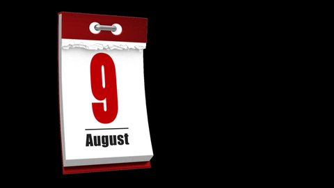 August 9th On Calendar Isolated On Stock Footage Video (100% Royalty ...